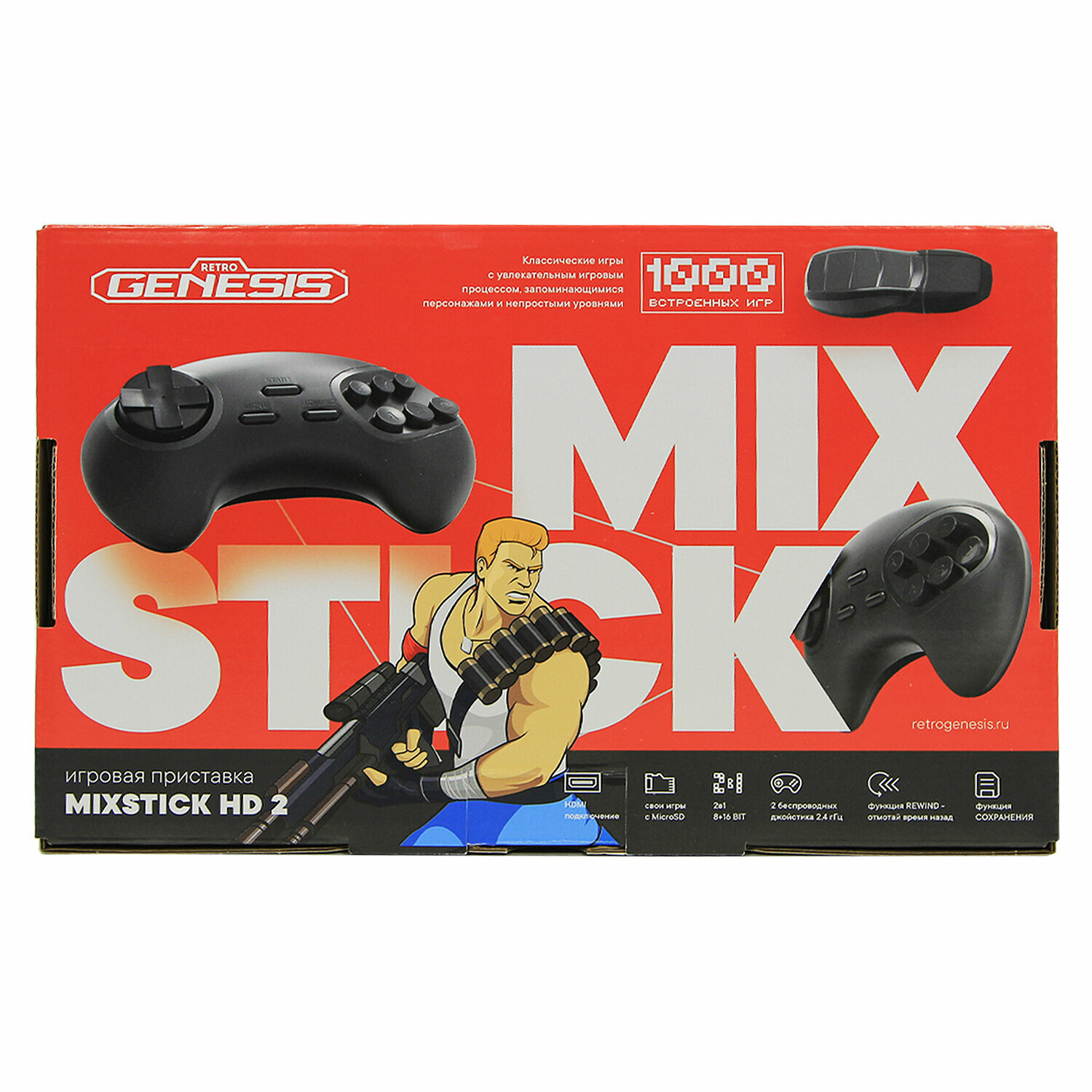 Retro Genesis MixStick HD 2 (900 игр, 2 бесп. дж, сохранения, HDMI, 8+16Bit, Rewind) model: RS8