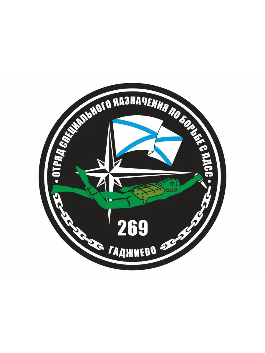 Наклейка Морская пехота балтийский флот(269 ОСН по борьбе с пдсс Гаджиево) 100х100мм, Арт рэйсинг