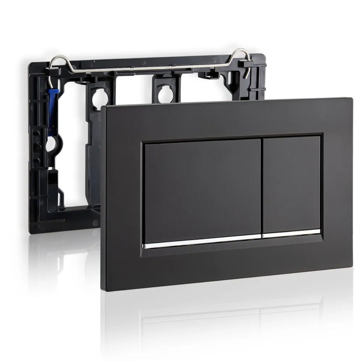 Двухрежимная клавиша смыва Geberit Sigma30 115.883.16.1 UP300 UP320 чёрная панель серебристые полосы скрытая панель