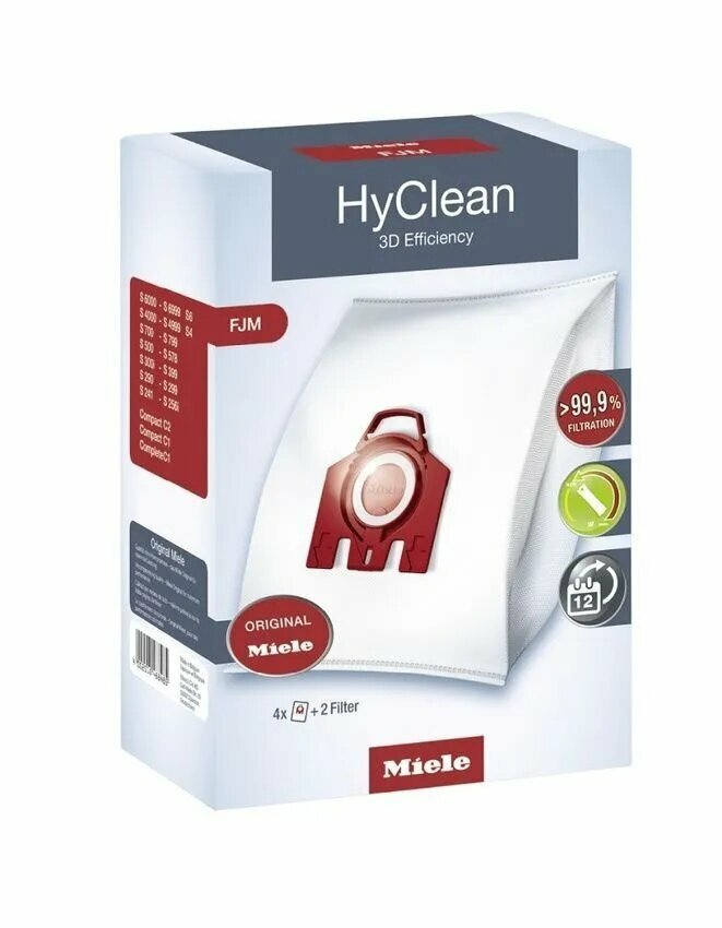 Мешки пылесборники синтетические Miele FJM HyClean 3D Efficiency для пылесосов серии S700, S4000, Compact C2 (S6)