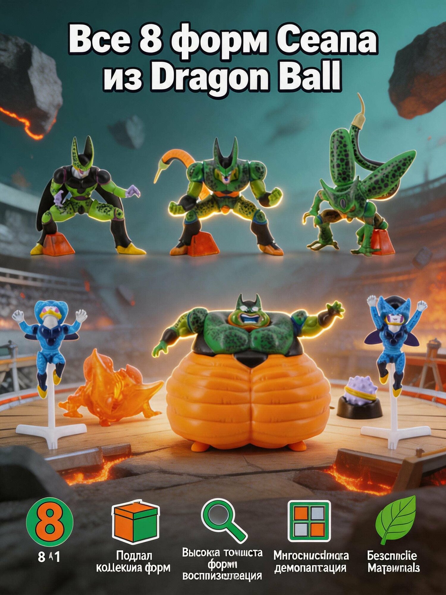 Фигурки Селла (Dragon Ball) PVC, 8 форм, коллекционные, для стола/авто, декор, подарок