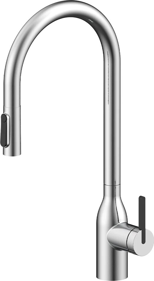 Смеситель для кухни Paulmark Universal Un213880-BS с краном для питьевой воды, с поворотным изливом, матовый, однорычажный, с керамическим картриджем