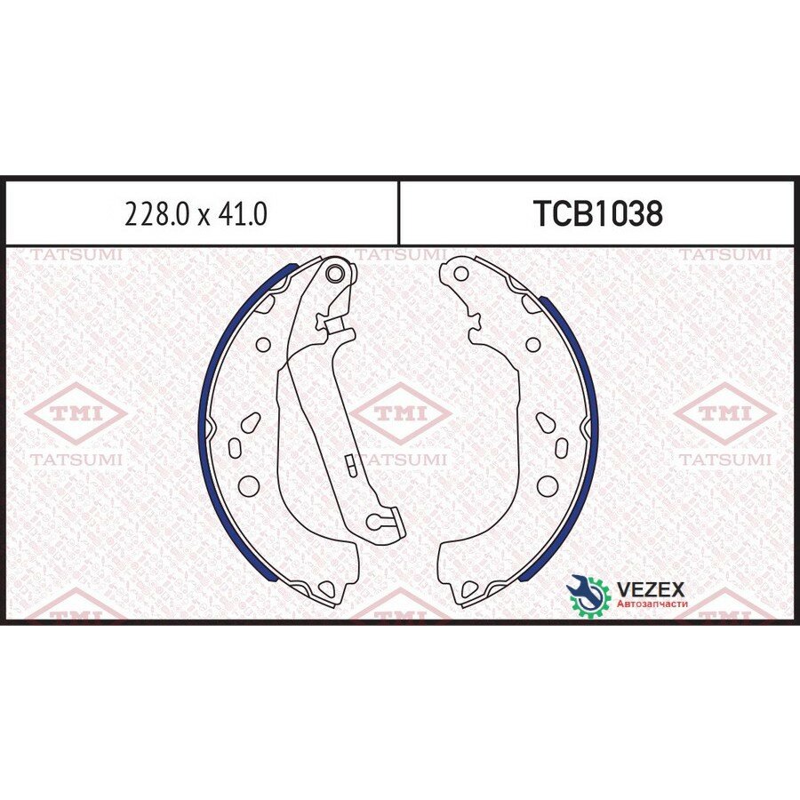 TATSUMI TCB1038 Колодки тормозные барабанные