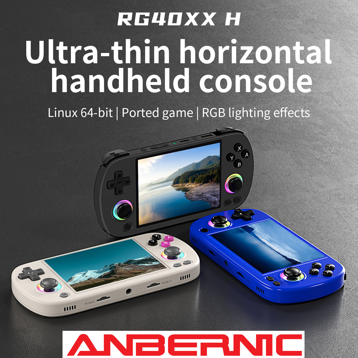ANBERNIC RG40XX H портативная игровая приставка ретро консоль, 5000+ игры Nintendo, Sega, PS1, PSP, Dendy