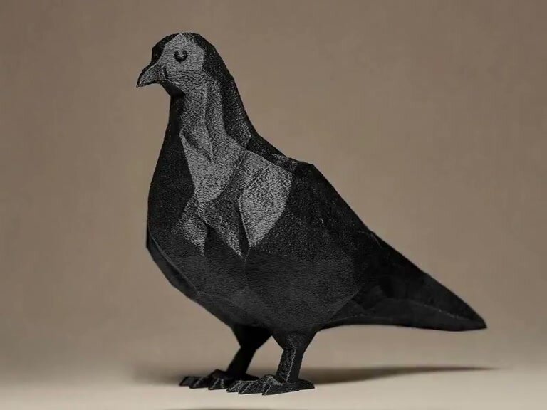 Статуэтка "Голубь", пластик Pla, 13,3x7,4x12 см, цвет черный — фото 1