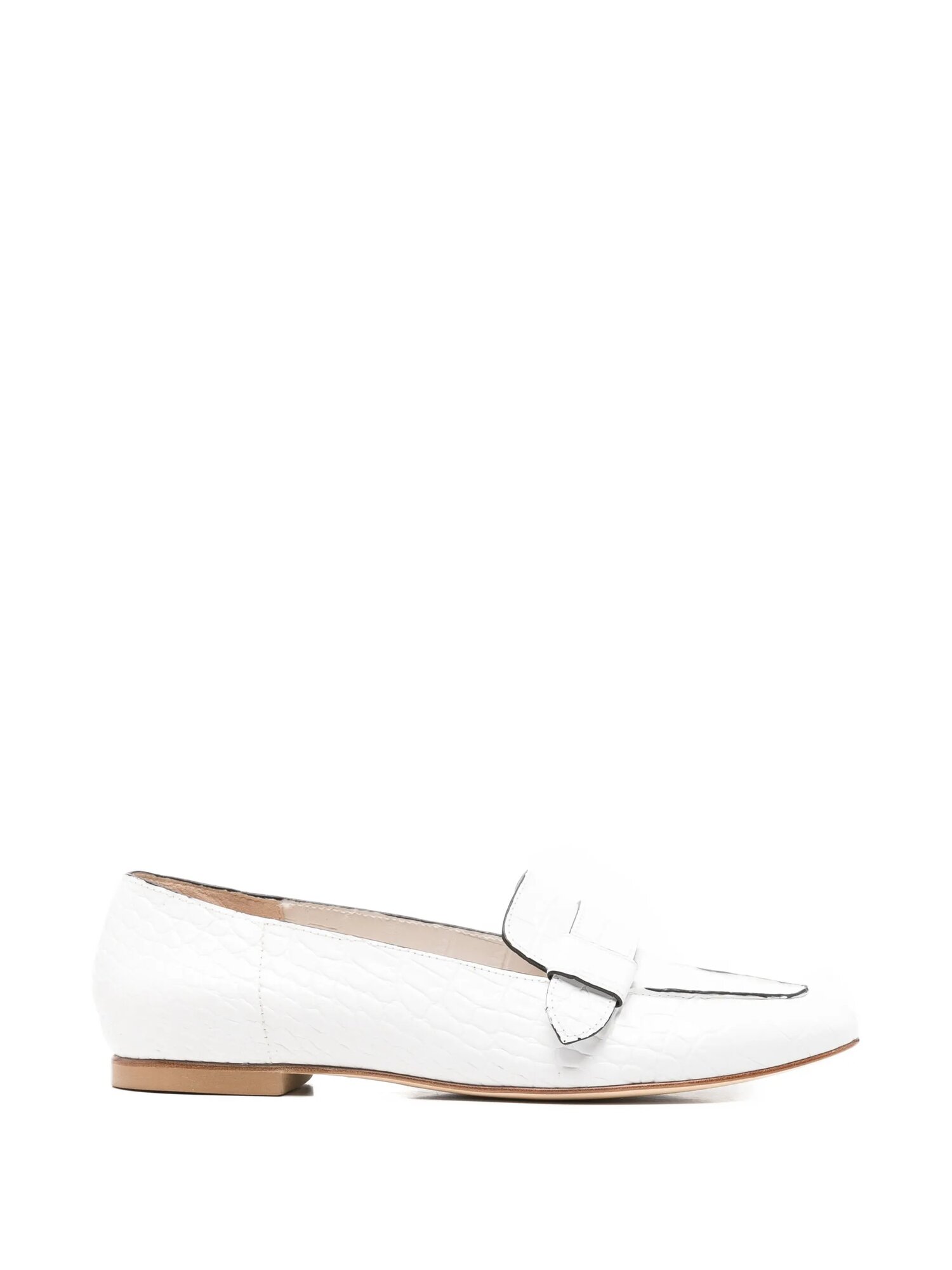 Лоферы Croc-effect leather loafers