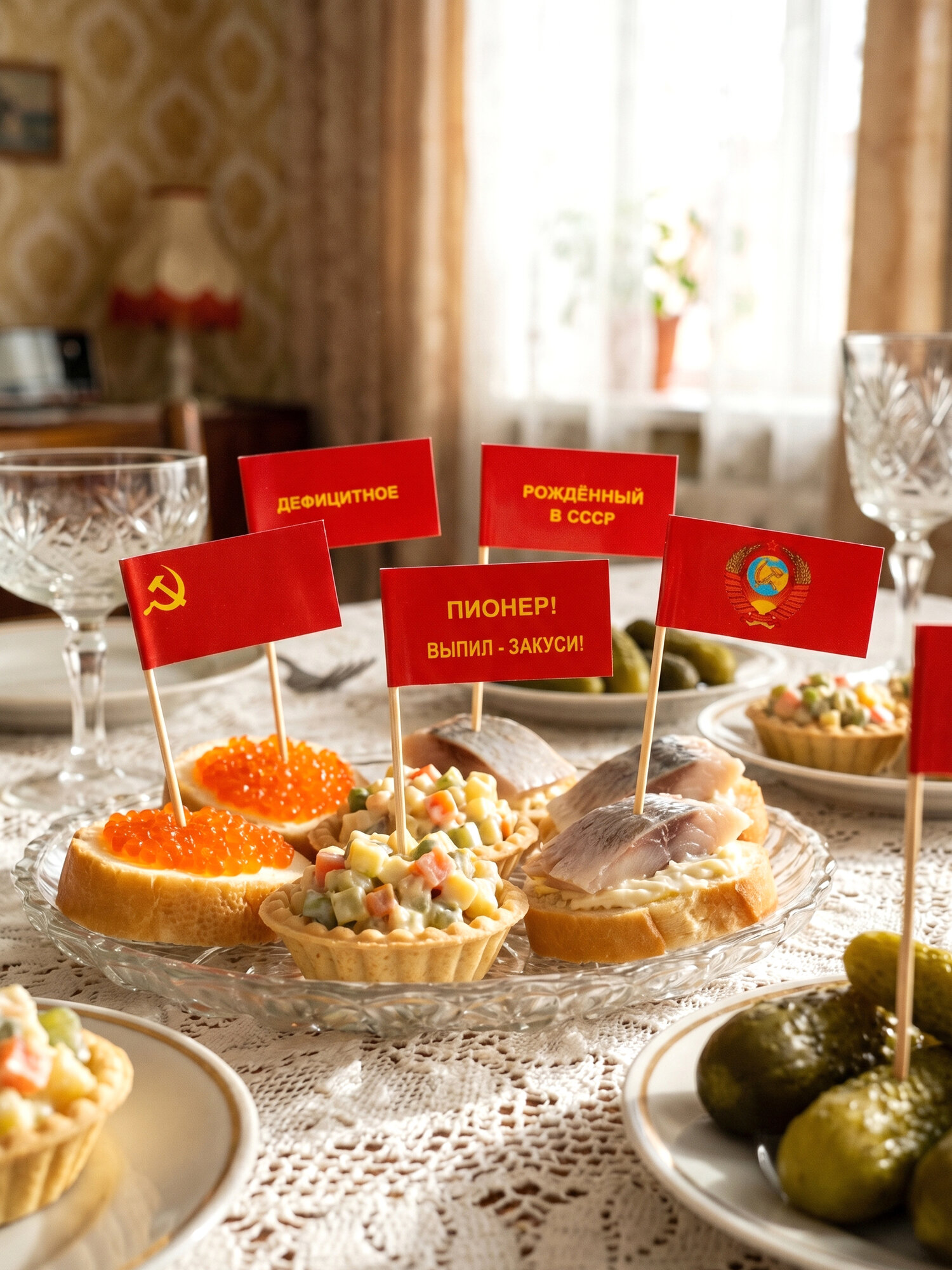 Шпажки-пики PerfectParty "Назад в СССР", бумага/дерево, 25 шт, высота 7 см