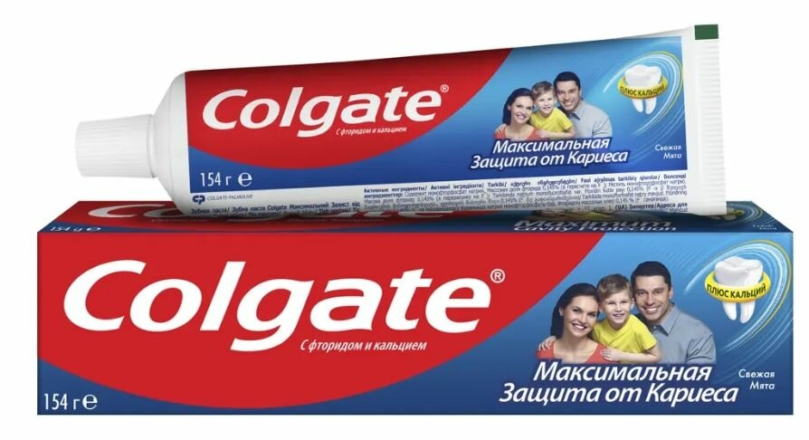 Colgate Зубная паста Максимальная защита от кариеса Свежая мята, 100 мл