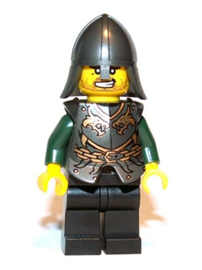 Минифигурка Lego cas507 Kingdoms - Dragon Knight Armor with Chain, Helmet with Neck Protector (Chess Bishop)