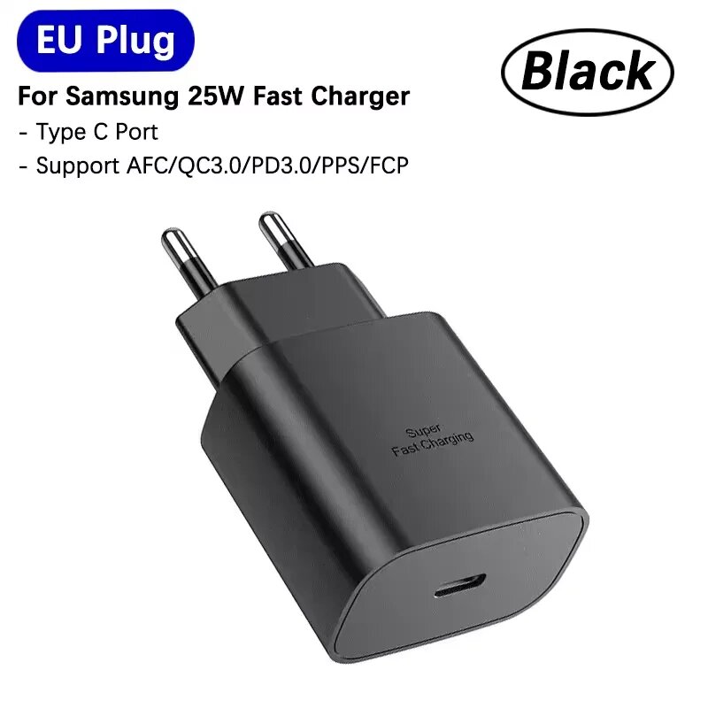 Зарядное устройство Samsung 25W Type-C, EU Plug, Black