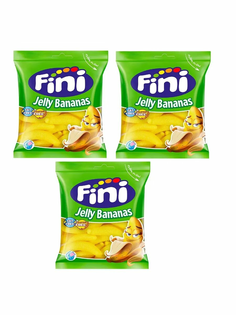 Мармелад Fini Jelly Bananas жевательный Фини Банан, Испания, 90г (3 шт)