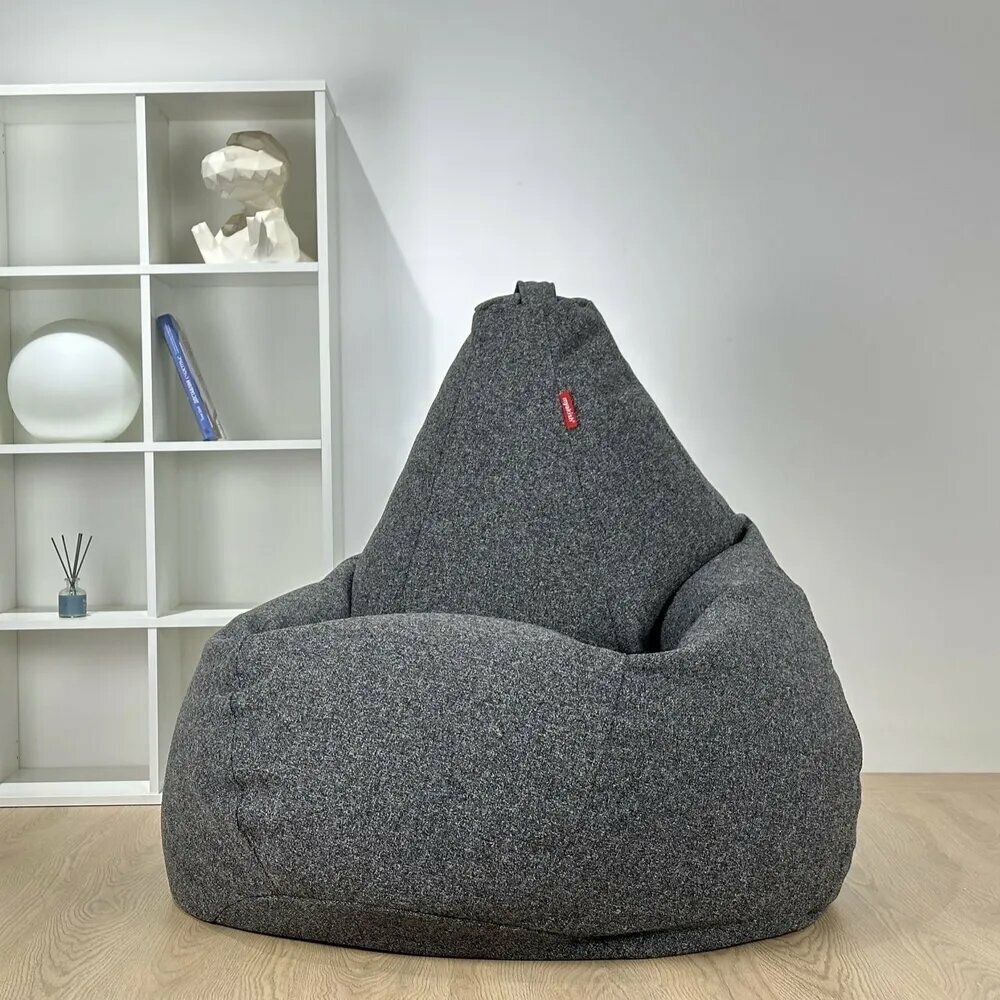 Кресло мешок груша рогожка "NOLA" Myakish 4XL Grey