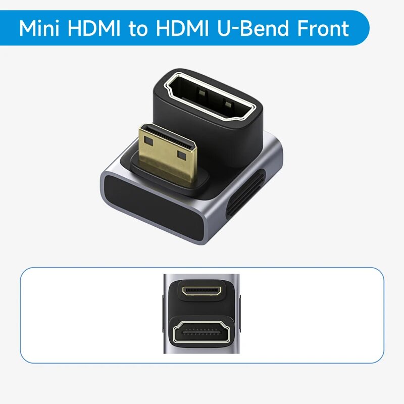 Hagibis мини HDMI-HDMI адаптер 90 градусов U mini HD toHD Front
