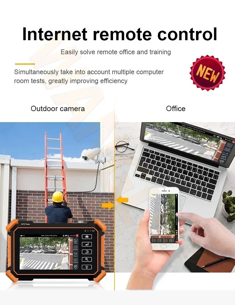 IP-тестер видеонаблюдения POMIACAM 5 дюймов with cable tracker