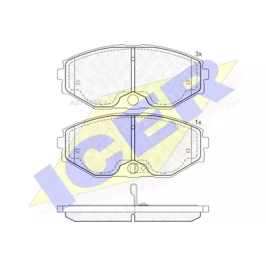 Колодки тормозные дисковые ICER 181569 передн, NISSAN/INFINITI: J30/MAXIMA / MAXIMA QX V/Q45 I, 2.0 V6 24V/2.5 V6 24V/3.0/3.0 V6 24V/4.1/4.5, 89-03