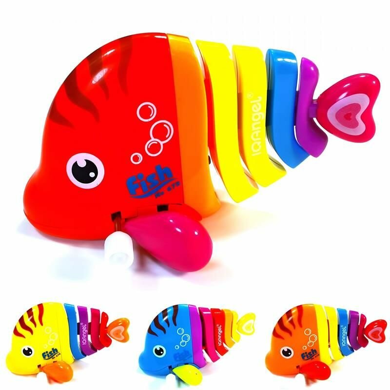 BESTSKY Пластиковая заводная игрушка "Качающаяся рыба",4 штуки, для веселых игр.