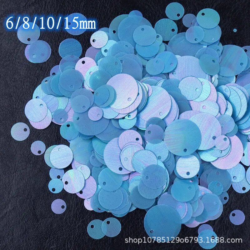 Круглые пайетки из ПЭТ 6/8/10/15 мм 10g, MK10