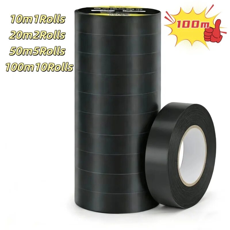 Огнестойкая изоляционная лента черная 10/100М 10M(1Roll )