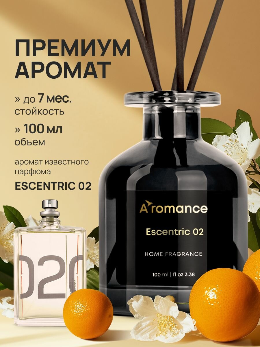 Aromance Аромадиффузор/Диффузор для дома / ароматизатор для дома с палочками100 мл Escentric 02