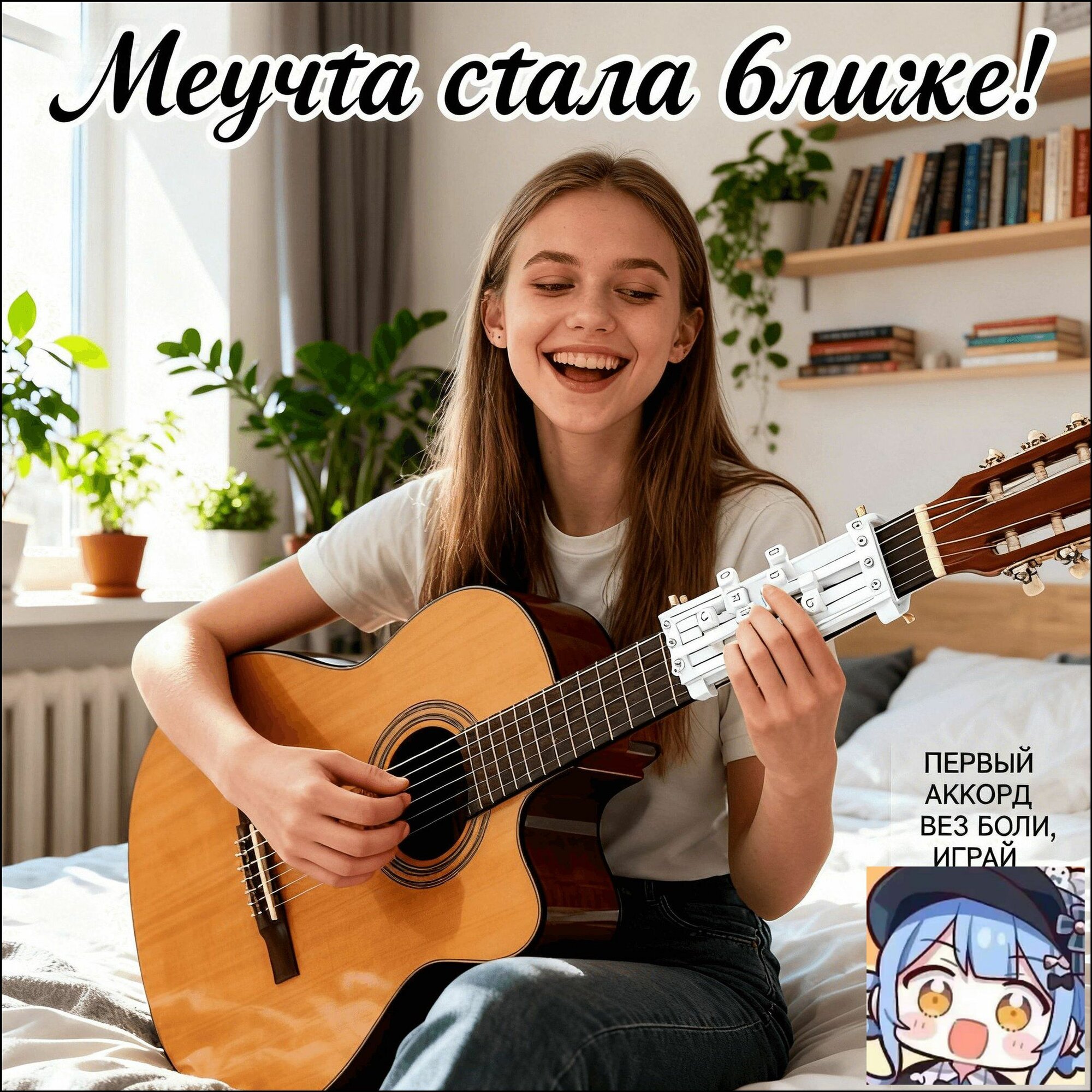 Гитара для новичков: тренажер-помощник для зажатия аккордов. Устройство для легкого обучения игре на акустической гитаре