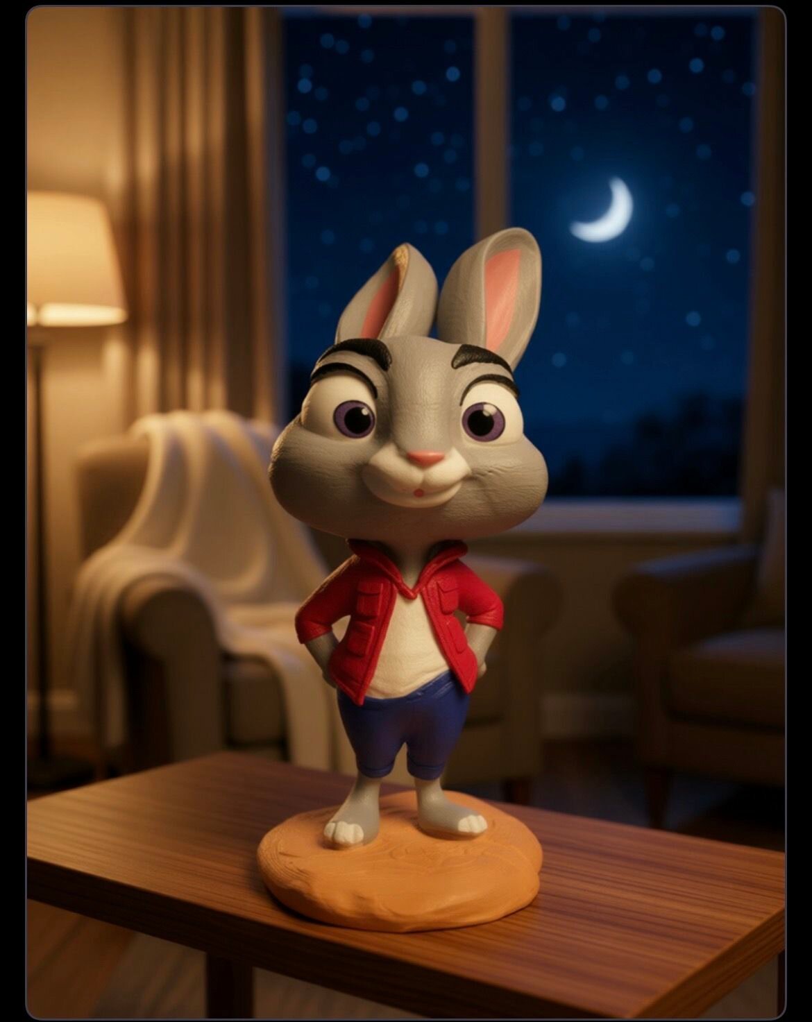 Фигурка Зайка Зверополис, 3D-печать, ручная роспись, 12см, пластик