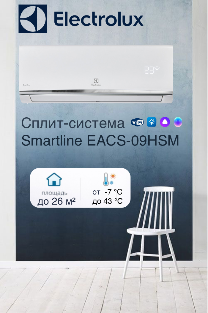 Сплит-система Electrolux EACS/09HSM/N8 Smartline NEW до 25 м2