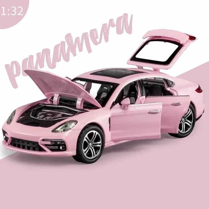 1:32 Porsche Panamera Toy Car Alloy Model, Коллекционная модель машины для взрослых, Игрушечный автомобиль с звуковыми и световыми эффектами для детей