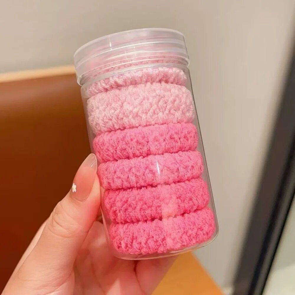 Цветные резинки для волос 6 шт Pink