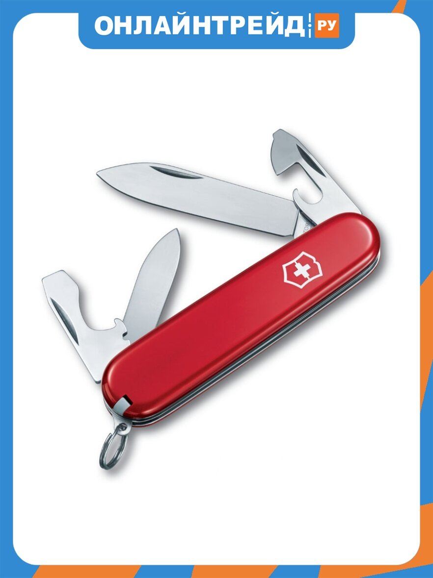 Нож Victorinox Recruit, 84 мм, 10 функций, красный