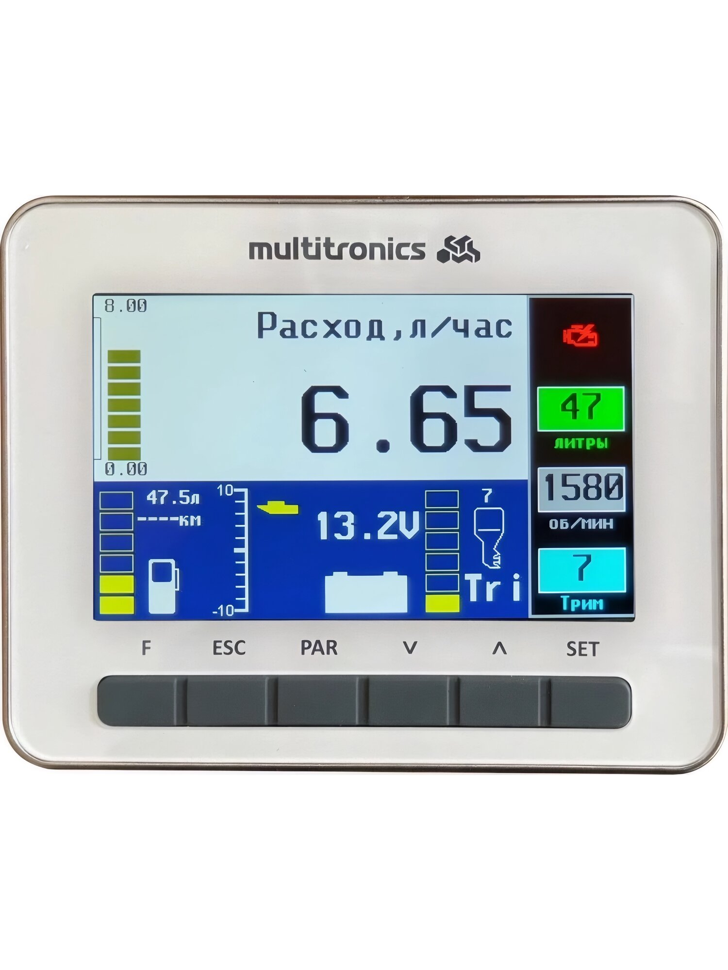 Бортовой компьютер Multitronics (Мультитроникс) CL-950 (Evinrude) - для эксплуатации на водной технике с лодочными моторами, IPS-дисплей 4.3 дюйма, встроенный GPS-модуль, акселерометр
