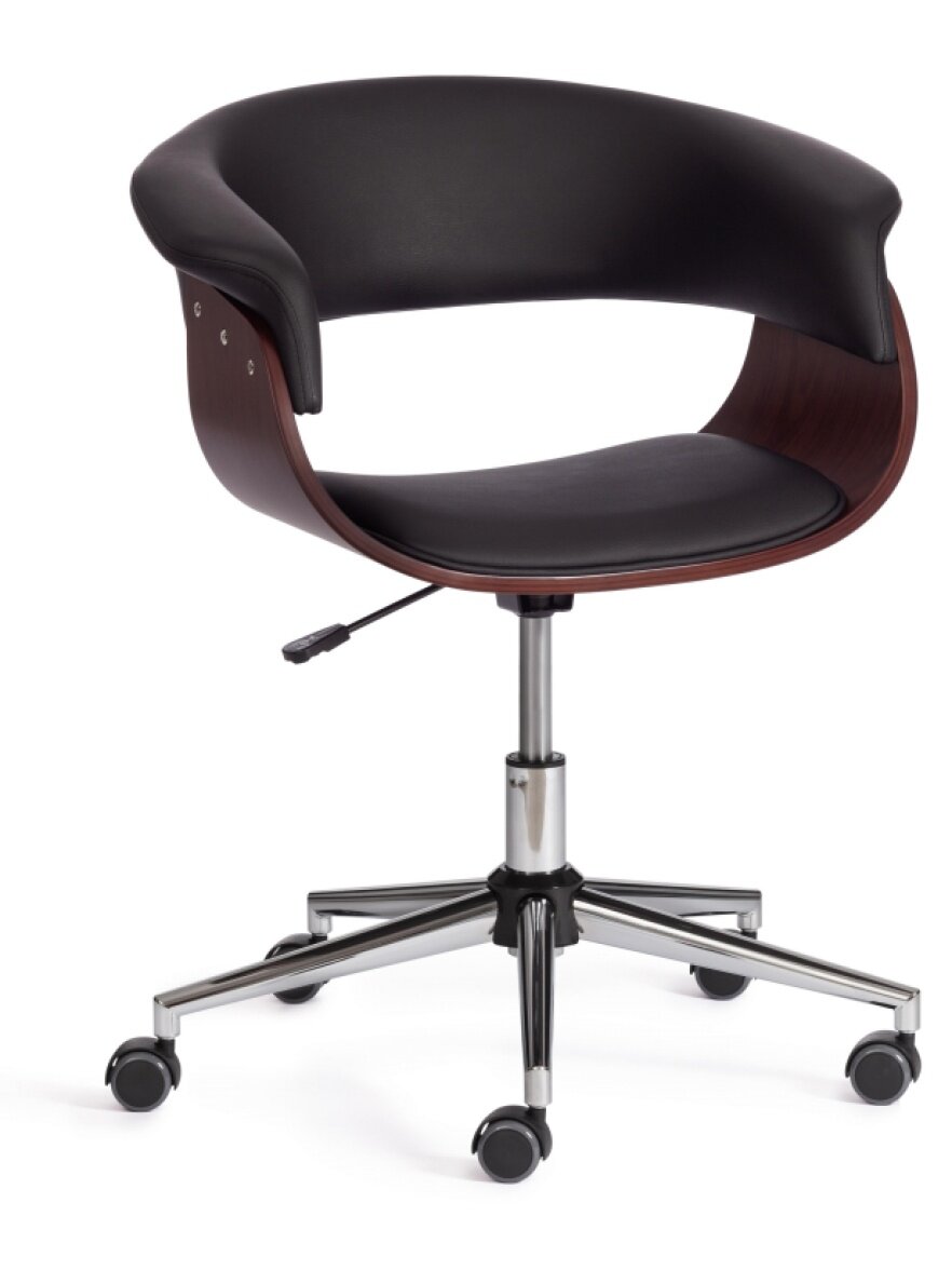 Кресло офисное Tetchair VIMTA (mod.9021) дерево/металл/экокожа, черный. орех