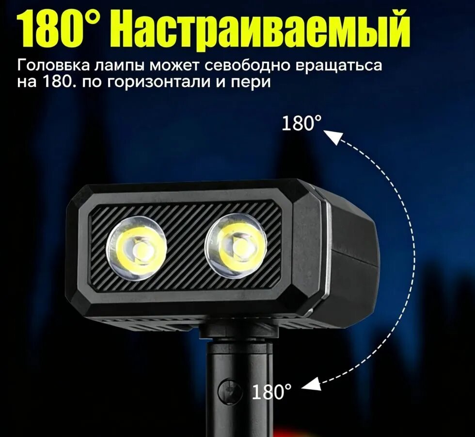 Фонарь ручной компактный и портативный с трехсекционным телескопическим стержнем — фото 1