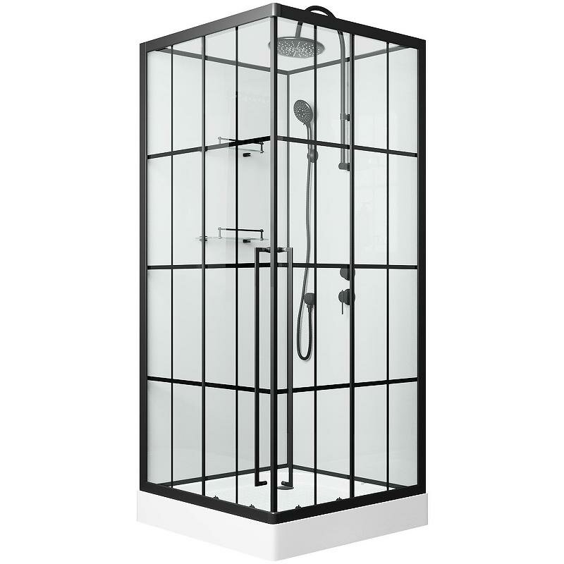 Душевая кабина Niagara Standart 100x100 ST100 15QR KL BKT черный профиль, без гидромассажа, правая