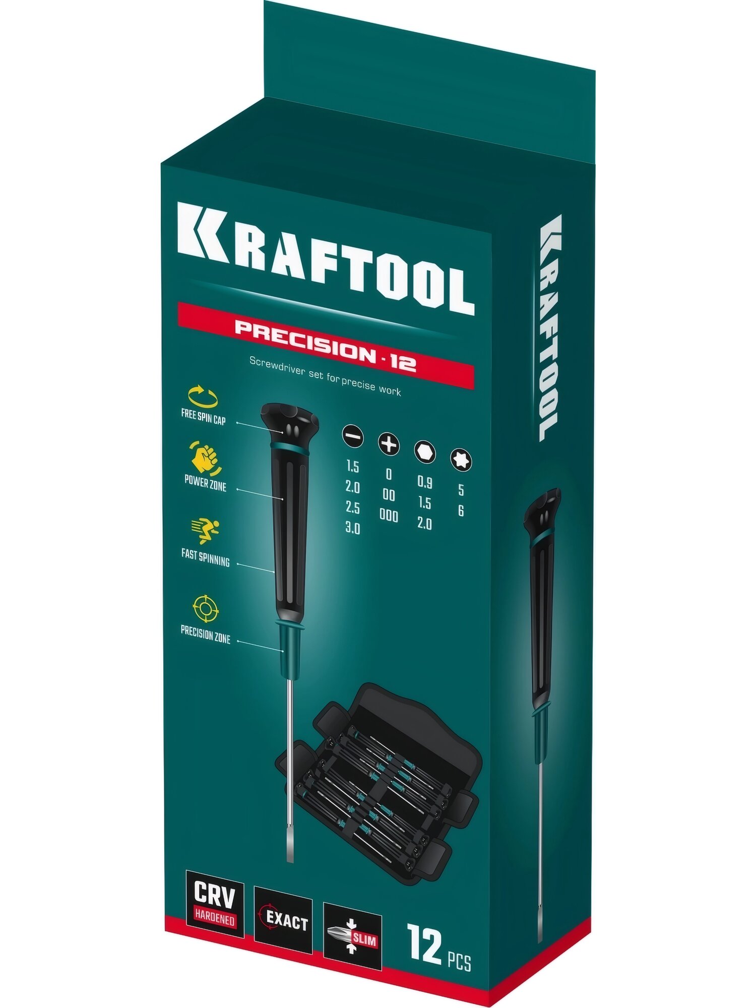 Набор отверток KRAFTOOL Precision-12, 12 предм, для точных работ — фото 1