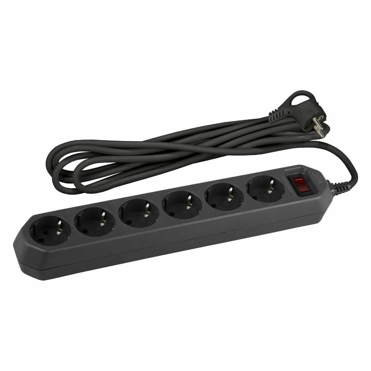 Сетевой фильтр ЭРА USF-6es-5м-B-BOX, черный