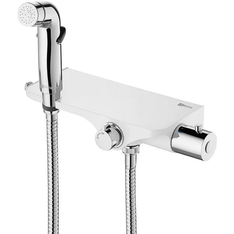 Гигиенический душ со смесителем Lemark Comfort LM7169CW с термостатом Белый Хром