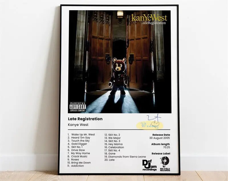 Постер Канье Уэст Late Registration 30x40см, цвет 22, без рамки
