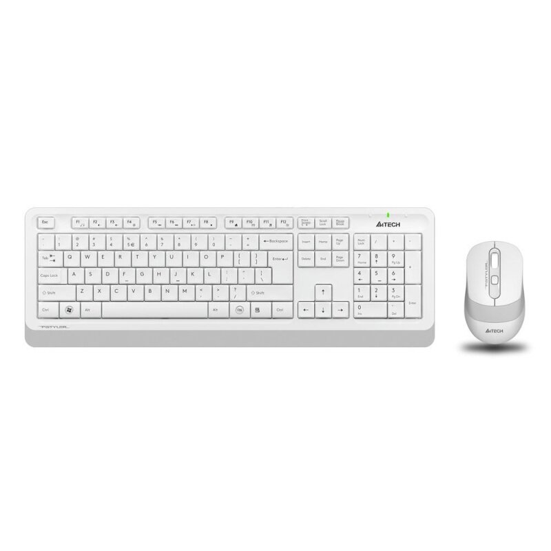 Клавиатура и мышь A4Tech "Fstyler", FG1010, серо-белые, USB, беспроводные (1147575)