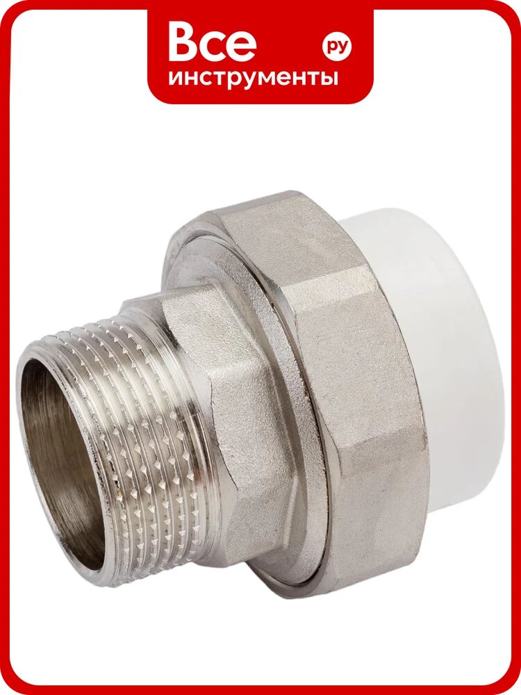 Комбинированная разъемная муфта (американка) PRO AQUA PP-R НР белая d-40 мм 1 1/4" PA21020b