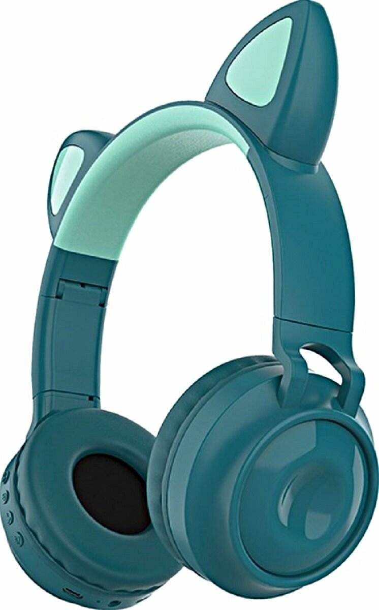 Bluetooth наушники проводные / стерео, накладные, складные, беспроводные, детские / с микрофоном, ушками, подсветкой / для музыки, компьютера, смартфона, планшета / подарок дочке, внучке