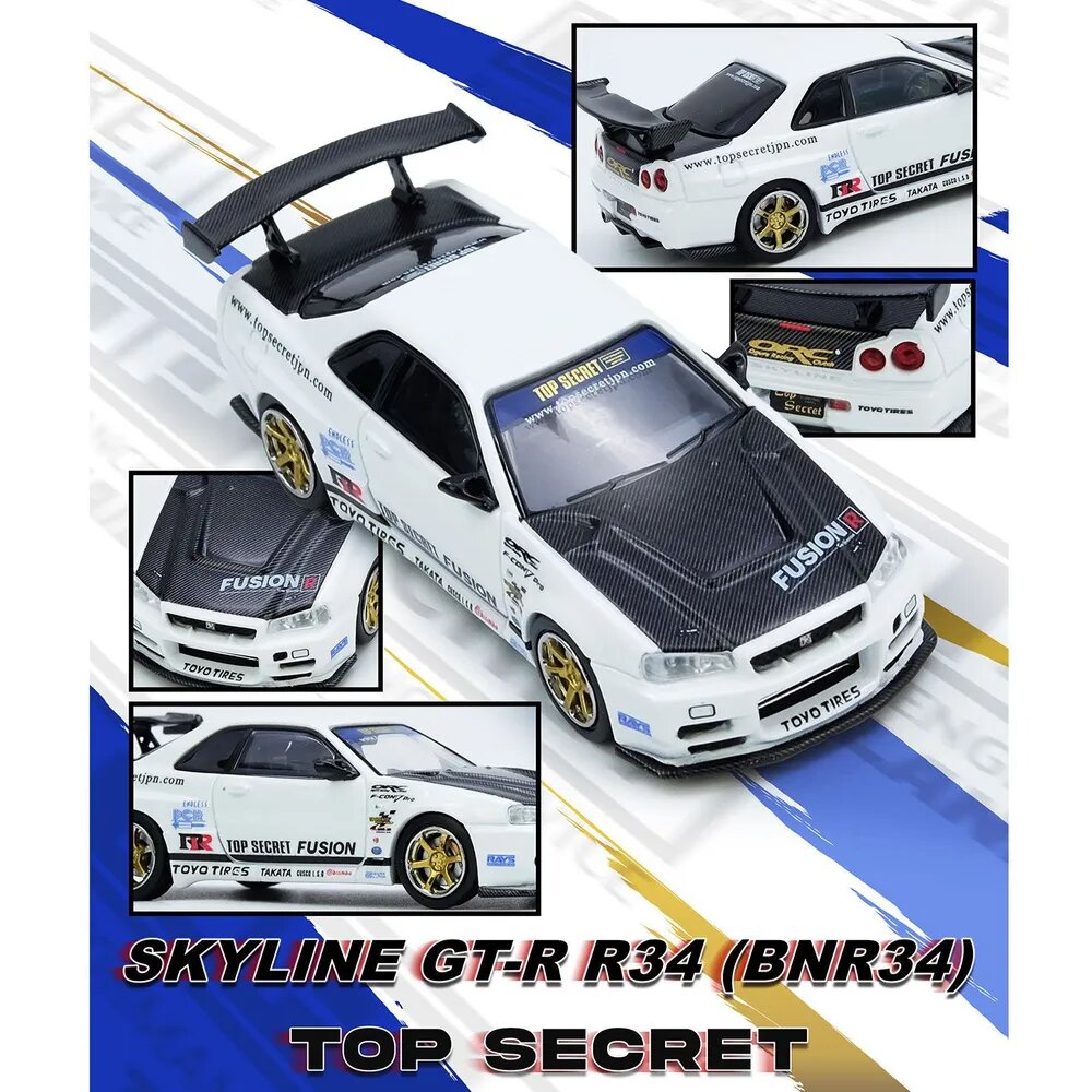 Машинка INNO 1:64 Nissan SKYLINE GT-R R34 (BNR34) TOP SECRET