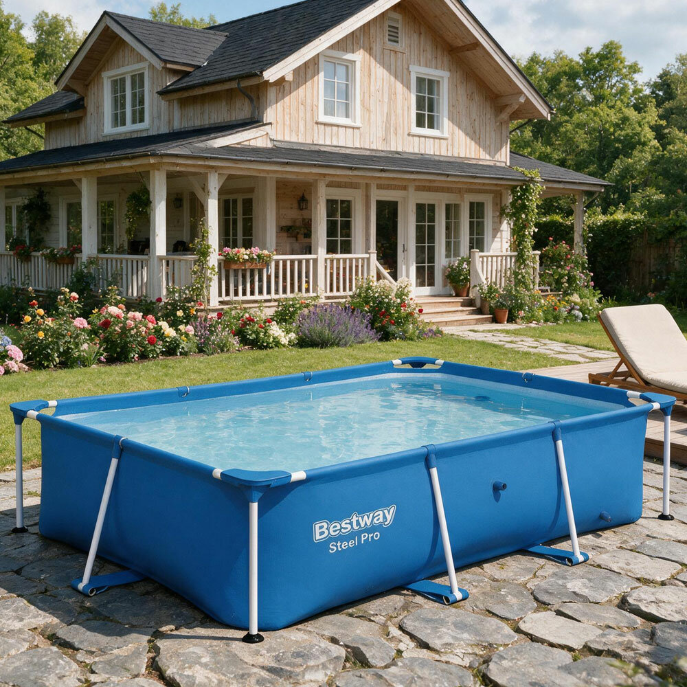 Бассейн каркасный Bestway "Steel Pro" 221х150х43см, 1200л, ПВХ, быстрая сборка