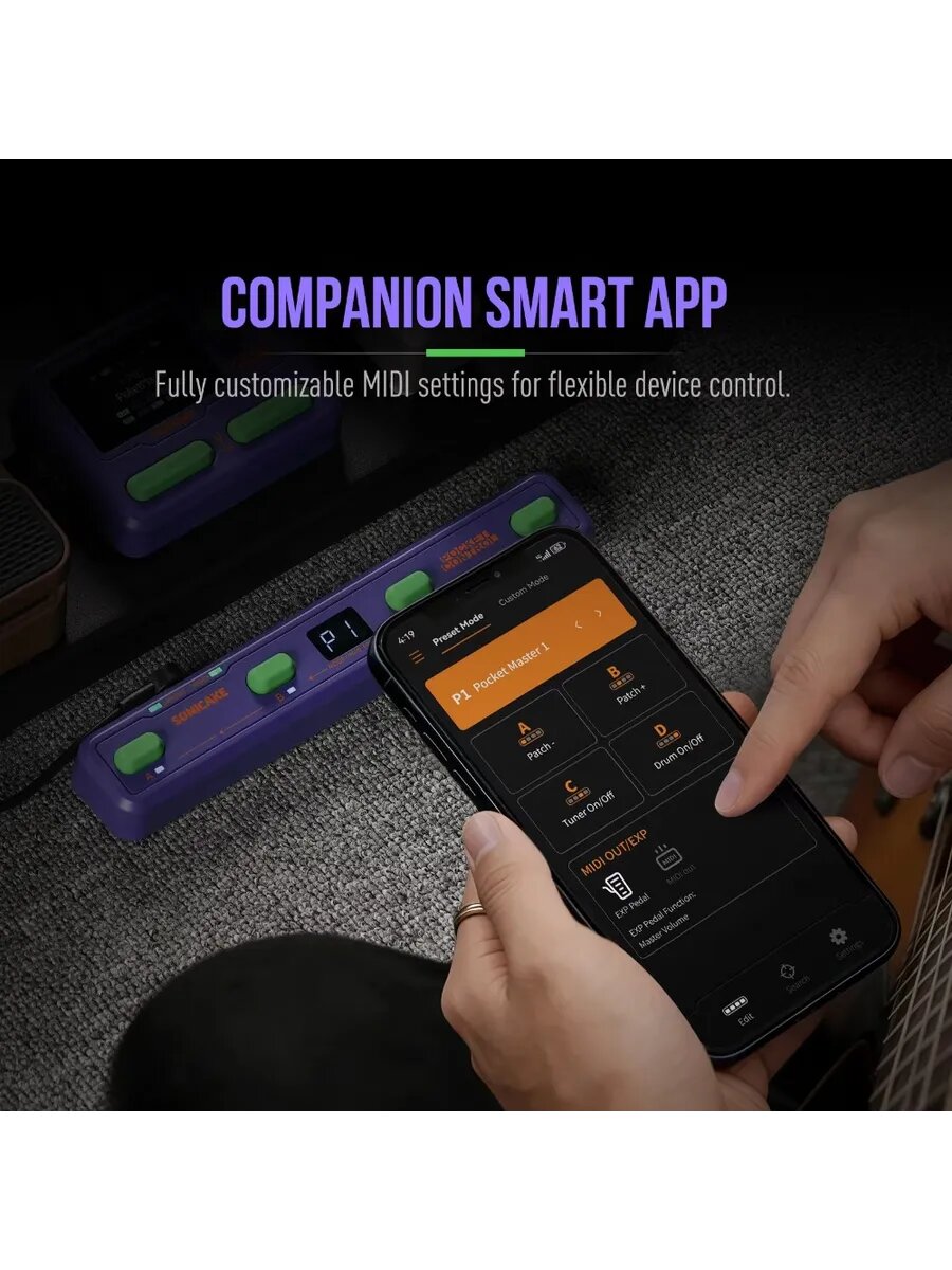 Sonicake Pocket Control Гитарный Процессор, Bluetooth, MIDI — фото 1