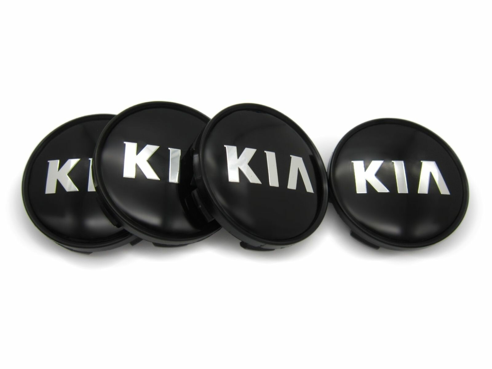 Колпачки заглушки на литые диски Kia black модель 2 59/56/10 мм, комплект 4 шт.