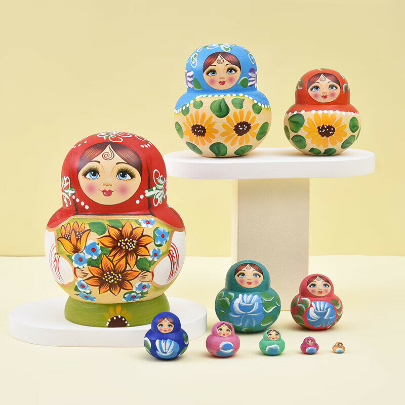 Русские матрёшки Хуашимэнг 10 уровней ручной работы детская игрушка снятия стресса подарок для мальчиков и девочек