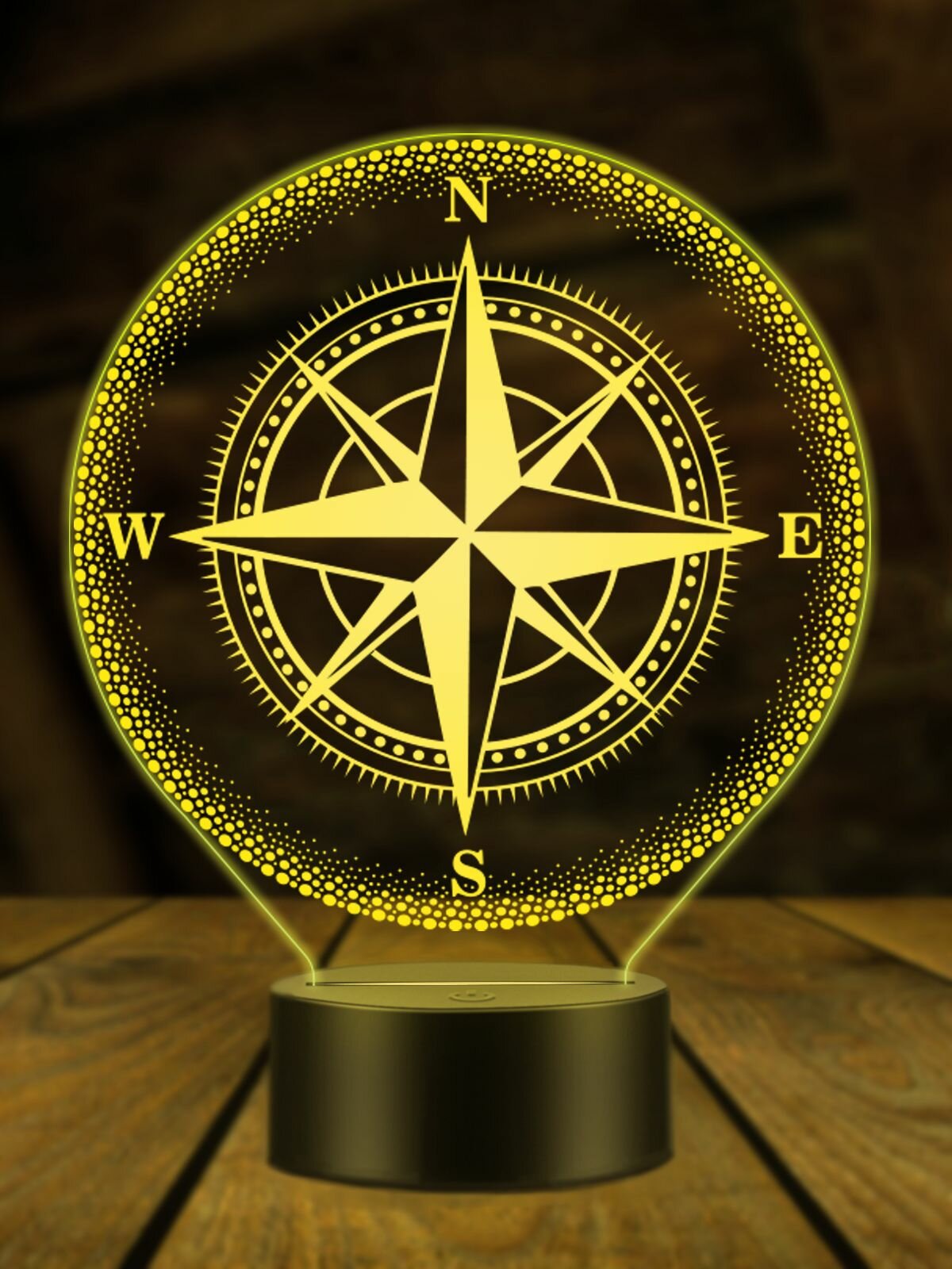 Ночник Роза Ветров, ночная лампа, 3Д светильник, море, подарок моряку