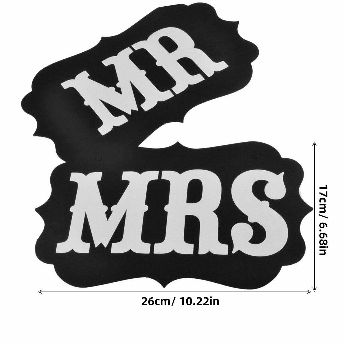 Набор Из 2 Штук Mr And Mrs Свадебные Знаки Для Стульев И Фото Декора Размер 26.00X17.00X0.05Cm