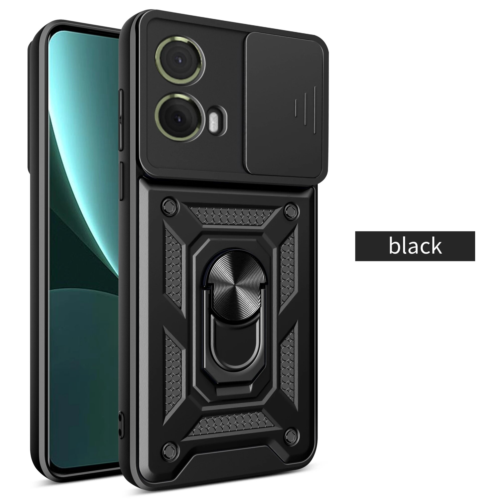 Бронированный чехол для Motorola Moto G85 G35 G75 G55 5G G04 G04S Черный, черный, For Moto G75 5G