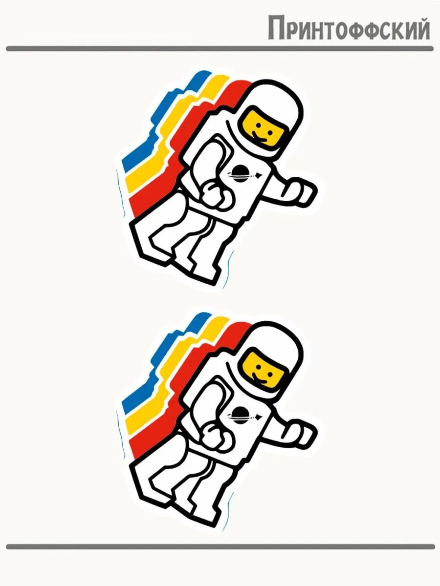 2-е (Две) Термонаклейки космонавт