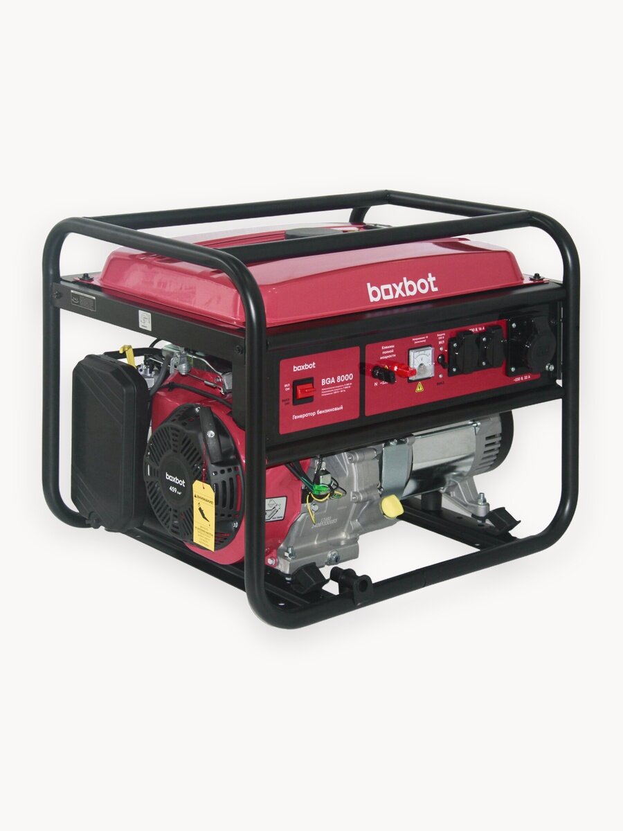 Генератор бензиновый Boxbot, 8.3 кВт, 25 л, розетки 2*16A + 1*32A, клеммы ~230 В, свеча BOSCH, BGA 8000